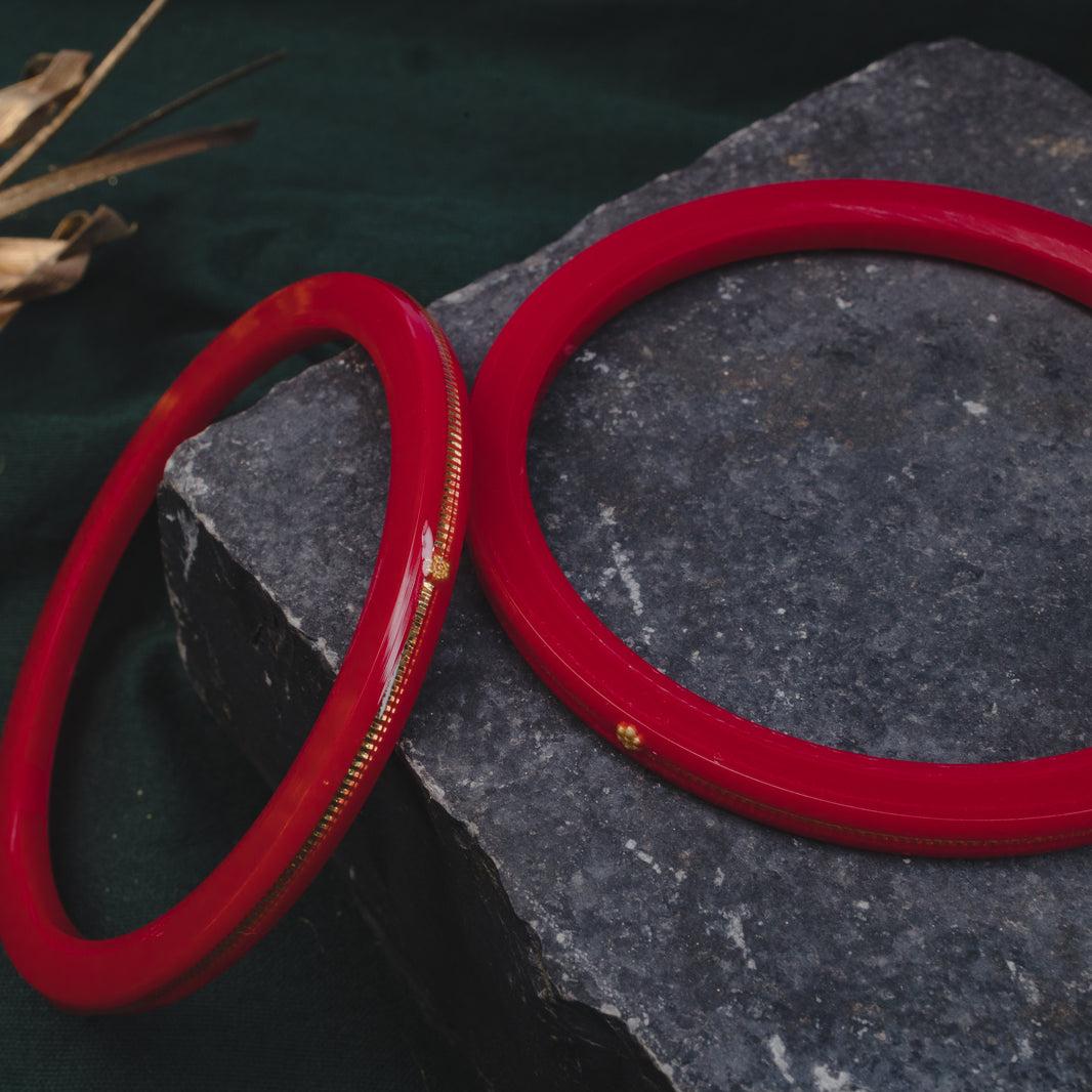 Gold Pola Bangles - 22KT Yellow Gold by Hem Jewels
