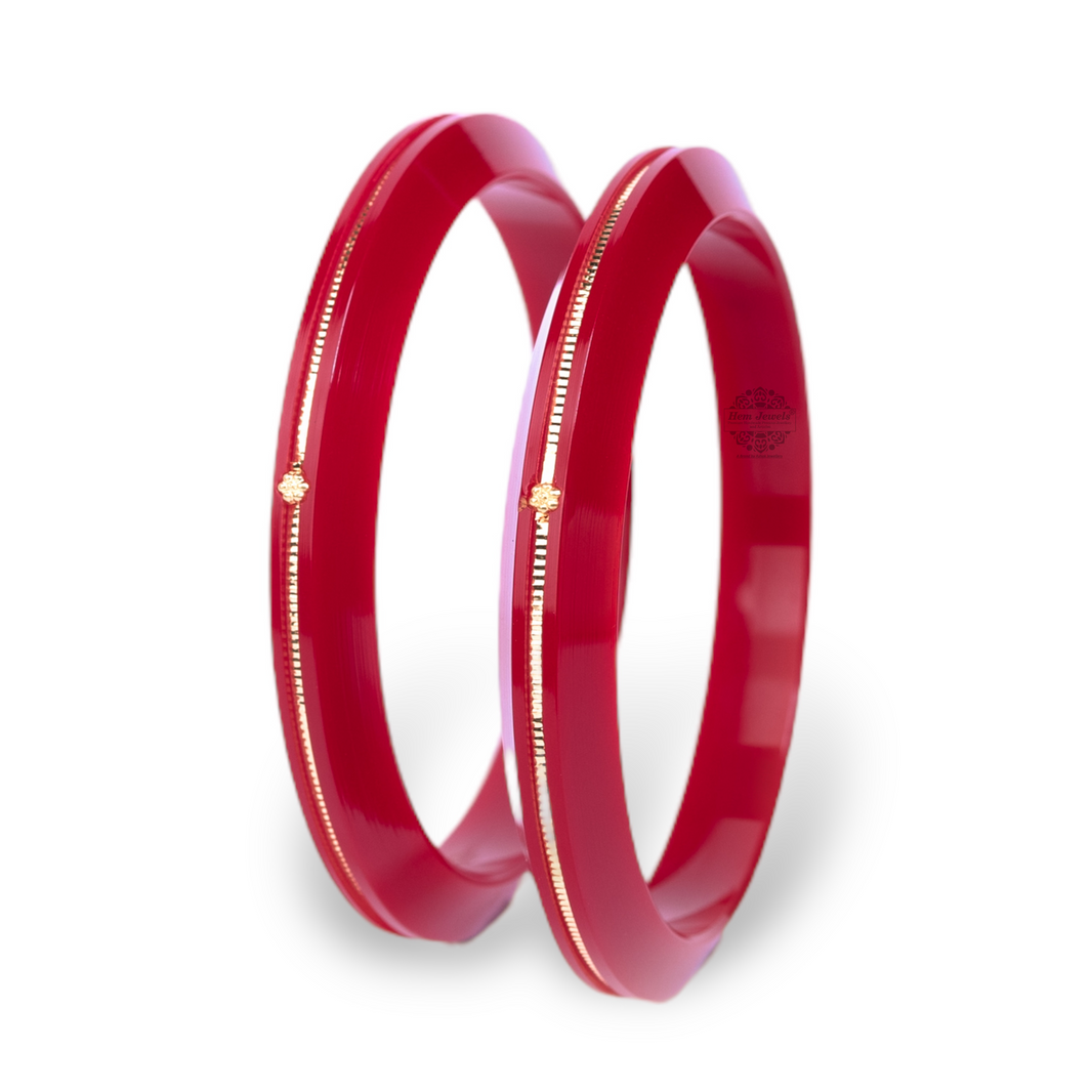 Broad Pola Bangles - 22k Traditional Elegance by Hem Jewels