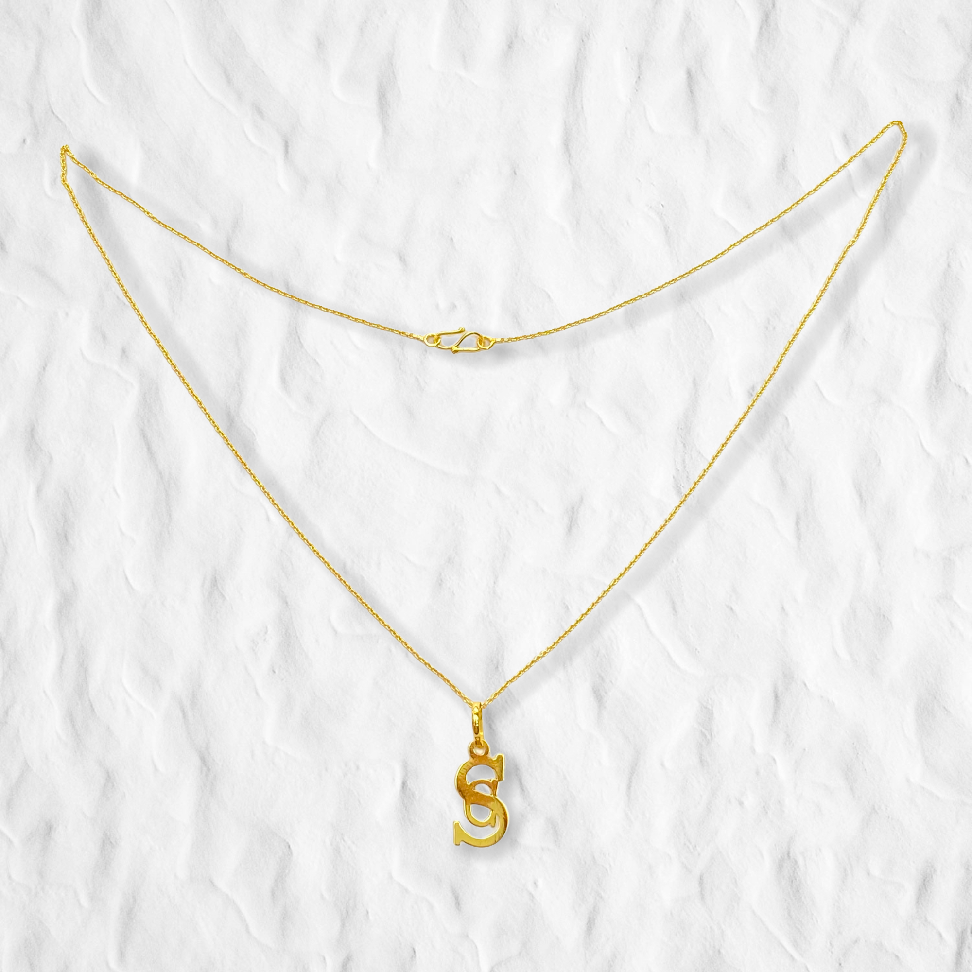 18K Gold Chain with Name Initial Pendant – Hem Jewels