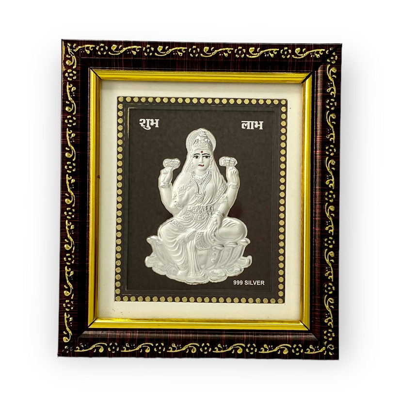 Exquisite 999 Pure Silver Laxmi Frame by Hem Jewels® - 5x6 Inches